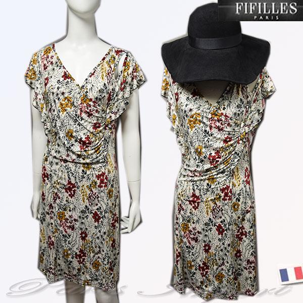 ※画像で合わせた羽織とアクセサリーは別売りです<br>Paris大人気ブランド【女性らしいシルエットに定評のあるフランス人気ブランドfifillesフィフィーユパリから、直輸入】さりげない肩の肌見せが大人女性の上品Cuteな雰囲...