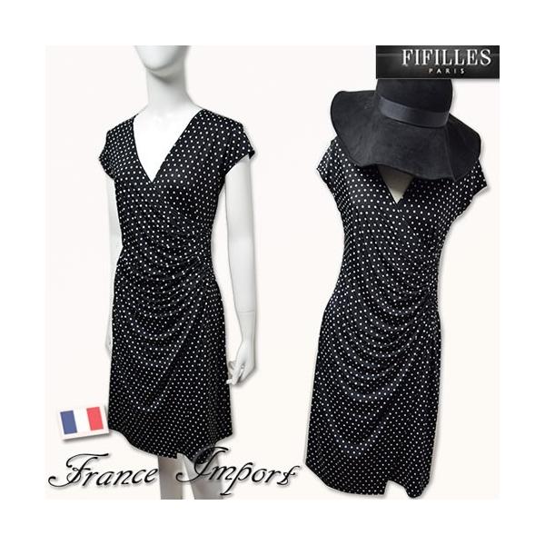 画像で合わせた羽織ったカーデは別売りです！【毎回、入荷するたび、女性らしさを演出できる美しいカッティングラインに定評のある人気フランスブランドfifillesフィフィーユパリからワンピース直輸入♪】年間人気の着心地の良い、やわらかい上質なエ...