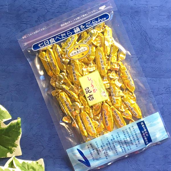 北海道小樽のお土産で人気となっている　利尻屋みのやのしょうが昆布！ほどよい辛さと旨味が美味しいです！