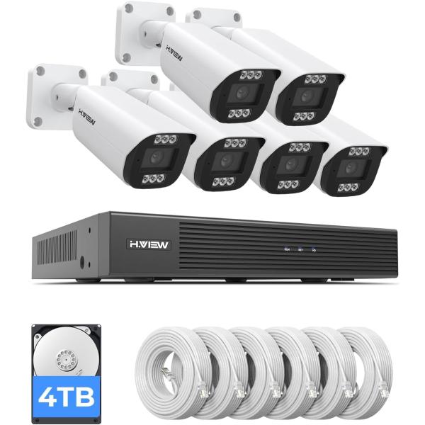 ■【商品の特徴】・IP67防水防塵で屋内外対応。・届いてすぐ使える800万画素4K防犯セット。・昼夜鮮明＆逆光補正・2重ライト。・赤外線＋白色光自動切替、侵入検知で威嚇点灯。・PoE給電・LAN1本、広角レンズ、マイク・スピーカー内蔵、AI...