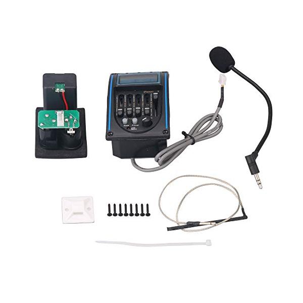 このプリアンプを使用すると、コントロールの微調整時間を短縮し、プレー時間を長くすることができます。機能：5バンドEQ &amp; LCD チューナーとマイク。入力インピーダンス：2.2MΩ。注意：この製品はLEDではなくLCDです。楽器・音...