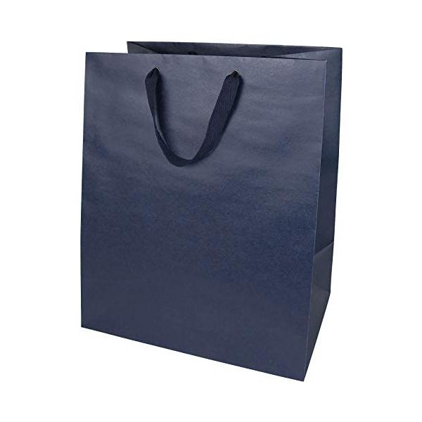 本体サイズ:H440*W350*D220mm(1枚入)底マチが広い大きな紙袋ですケーキ、植木鉢、小型家電など立方体・直方体などかさばるものを入れるのに便利ですネイビーの無地の袋はどんなものにも合うので中身を選びません、ビジネスシーンにもおす...