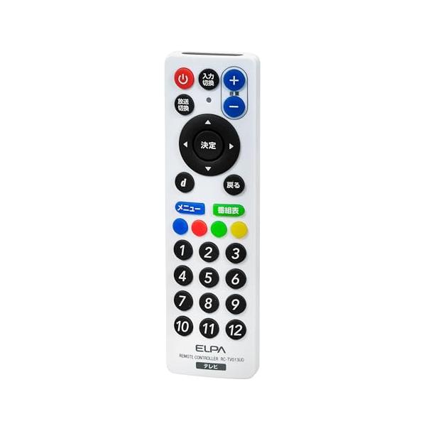 *持ちやすく操作しやすいテレビリモコン *スリム、コンパクトなので邪魔にならない *国内メーカー18社対応動作距離:約7m(使用機器や部屋の条件により異なります)家電＆カメラ:テレビ・レコーダー:アクセサリ:AV・テレビリモコン