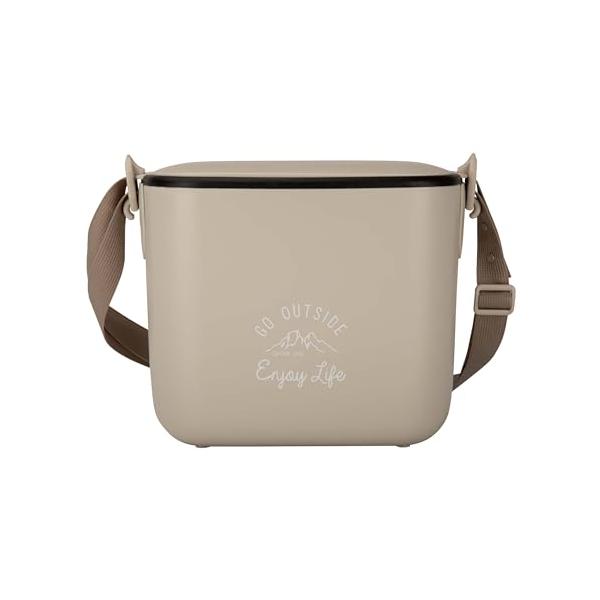 製品サイズ:(約)幅275*奥行192*高さ223mm(ベルト含まず)、製品重量:(約)790g容量:(約)5.6L、最大収納重量:(約)3kg保冷効力:19度以下(JIS)収納目安:350ml缶/8本、500mlペットボトル/4本(斜めに...