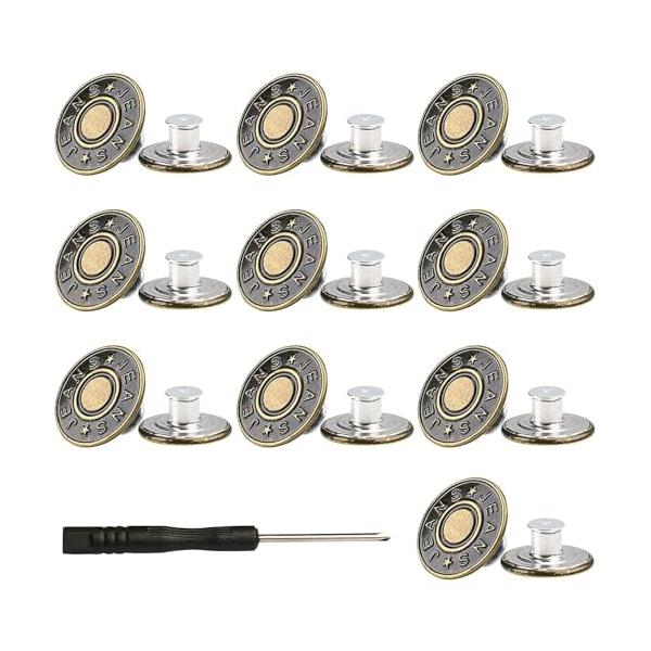 *? 商品仕様 直径17mm，ジーンズボタン*10個*専用ドライバー*1本。*? 高品質の素材 ボタンピンは高品質の金属素材で作られており、丈夫で耐久性があり、耐腐食性があります。 指で押しても曲がったり壊れたりしません。*? 製品特徴 両...