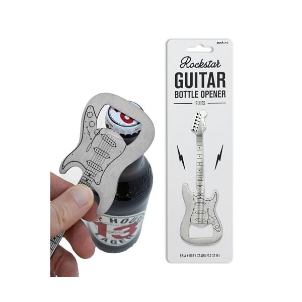 ギターの形をしたボトルオープナー。あなたの好きなタイプのギターを選んで プロのバーテンダーやロックスターも愛用。ボトルを開けるのに適した長さと重さ。使い心地抜群で、キャップが気持ちよくポンッと外れます。 本体サイズ 約W6.1*H16.5*...