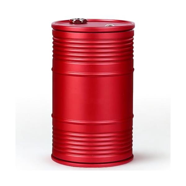 メタリックカラーのドラム缶型のふた付き灰皿。ハードかつスタイリッシュ 使用はQuick&amp;Easy! ふたをスライドさせると開閉できます。アルミ合金の三層構造で高耐熱性、水を入れても大丈夫は耐水性、底蓋を外して簡単洗浄OK ふた付きな...