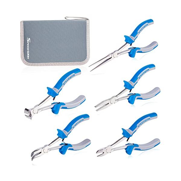 何を手に入れるか 1xフラットノーズプライヤー。 1x曲がったラジオペンチ; 1xニッパー; 1xエンドカッティングプライヤー; 1xラジオペンチ; 1x収納バッグ。 用途 このペンチセットには、さまざまなニーズに対応する複数のタイプのペン...