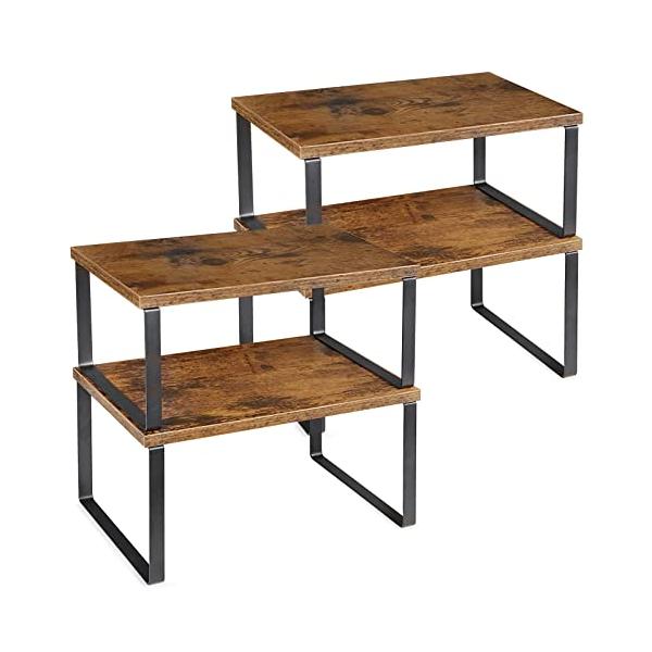 使い勝手がいい収納ラック：4個セットのキッチンラックはで延長して積み重ねることができ、さまざまなスペースに合わせた自由な形状にすることができます。調味料やスパイス、キッチン用品など、調理に必要なものを幅広く収納することができます。省スペース...