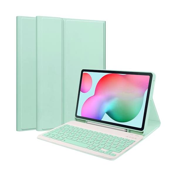 対応機種：Galaxy Tab S6 Lite 10.4インチマグネット分離式キーボード*保護ケース：アンドロイドタブレットキーボードは分離式でカバーとそれぞれ単独での利用可能、カラーキートップの配色がおしゃれかわいいカラーキーボード、充電...