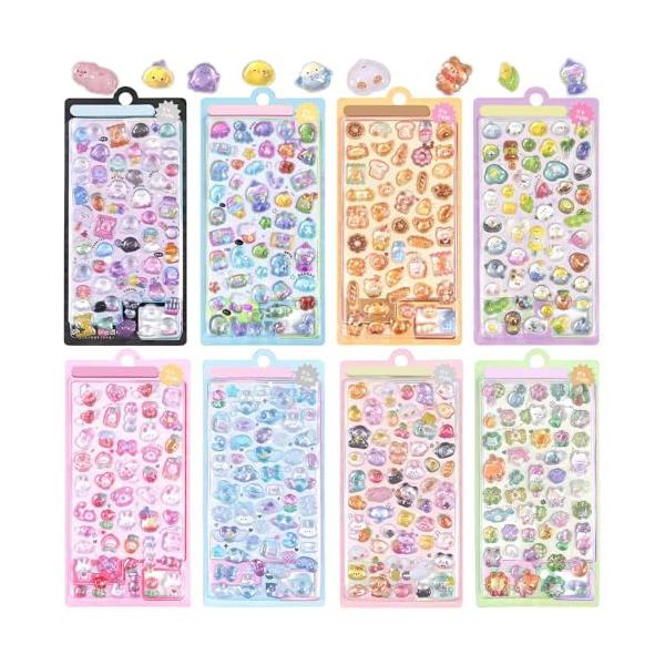 商品説明 かわいいぷくぷくシール8枚セット。サイズ：196*95mm。材質：PVC、プラスチック。モチーフ：いちご、ねこ、食べ物、月、パン、熊、おにぎり、恐竜、魚、おばけ、うさぎ、パンダなど。ワンセットでシールの多彩な楽しみ方ができます か...