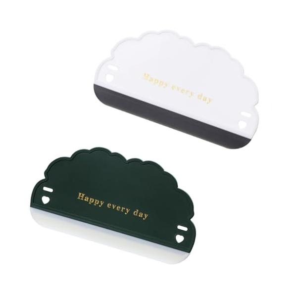 デザイン: 雲形のユニークなデザインで、壁に取り付け可能な収納穴付き。ホワイトとグリーンの2色セット多用途: キッチン、バスルーム、窓ガラス、鏡、洗面台など様々な場所で使える万能スクイジー素材: 柔らかい素材を採用し、表面を傷つけることなく...