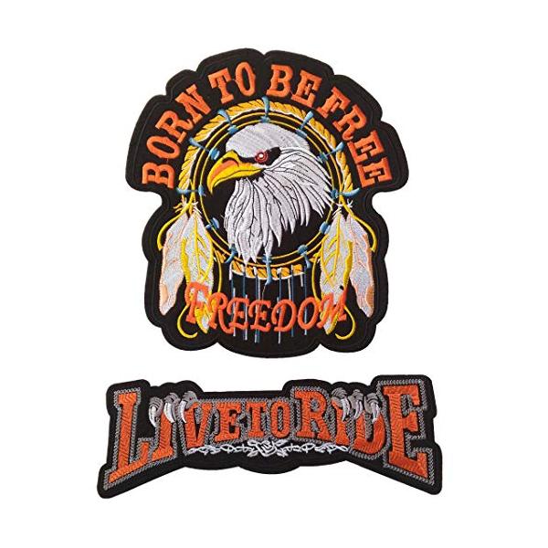 大型サイズの鷲、文字付きの刺繍ワッペンです。日本未発売品です。かなり大きいです、２７．５ｃｍ*３０．５ｃｍ 鷲本体 。アイロン止め用の糊付き。ホビー:手芸・画材:装飾材料:ワッペン・アップリケ:刺繍入りアップリケ