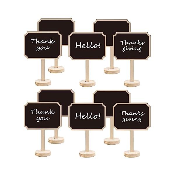 黒板サイズ：10＊0.4＊7.4CM　　梱包内容：10枚入り 環境にやさしい素材 天然木から作られ、環境にやさしくミニのサイズで、可愛い感じを与えて、見た目が良い。 二つの使用方法 台座は取り外し可能で、テーブルの上に置いたり、鉢植えなどに...