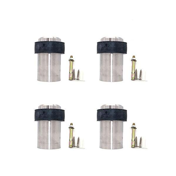 4個のNUZAMASステンレス製ドアストップのセット、ゴム製バンパー付き。ステンレス製、耐久性に優れた、つや消し仕上げ、耐久性の高い毎日の傷や腐食。頑丈な床に取り付けられた設置は、ドアの重量に耐えることができます。高密度のゴム製バンパーは、...