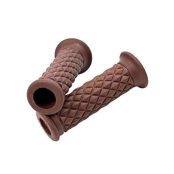 グリップエンドに貫通タイプと非貫通タイプをご用意し、グリップ表面にダイヤモンドパターを使用する事で、滑りにくい快適なデザインを実現しました。ハンドルグリップには高品質なゴムを採用し、耐候性、耐久性、退色性にも優れ、振動吸収性により運転の疲労...