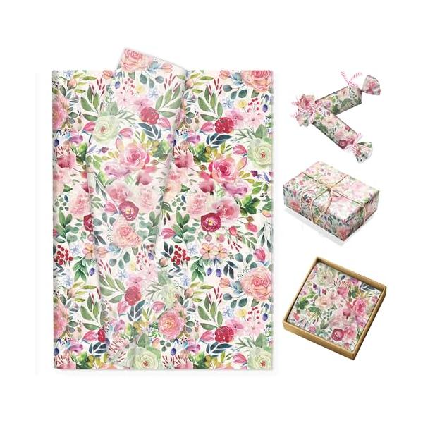 パッケージ内容 - 100枚の美しい水彩花卉薄葉紙が同梱されています。十分な数量で、手作りのニーズに対応します。ユニークなデザイン - 当社の薄葉紙は花をモチーフにしたデザインで、鮮やかで繊細な花卉の模様が印刷されています。ギフト包装に最適...