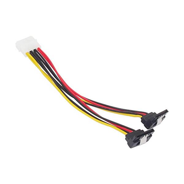 ペリフェラル(4ピン) * SATA電源(15ピン)上L型*2分岐 ラッチ付き変換ケーブルペリフェラル 4ピンをシリアルATA電源ラッチ付き*2に分岐します*ケーブル長 約15cm 約20cm (端子含む)*製品内容 ペリフェラル * SA...