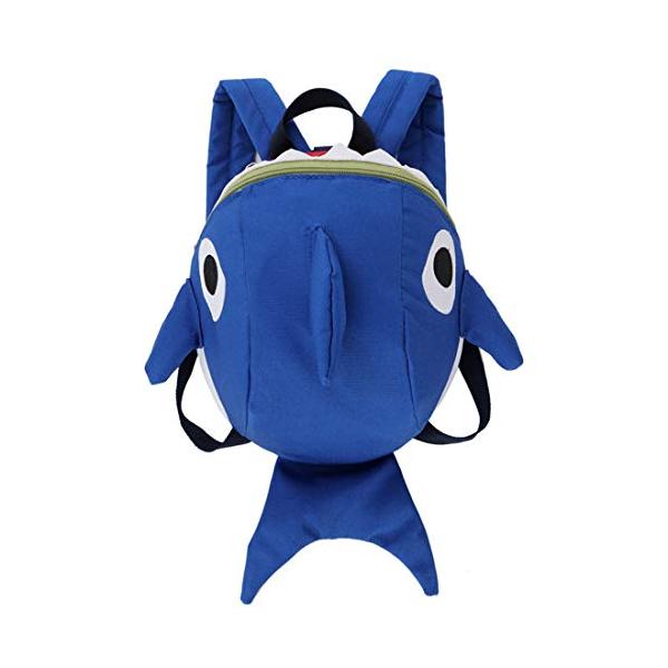 素材：表面 オックスフォード生地　裏面 ポリエステル　リードフック 樹脂　サイズ：約 縦32CM*横17CM*マチ12CM しっぽを含めて、最広ところから採寸します。 まるでぬいぐるみようなサメ型子供用リュックです。丸みを帯びたキュートなデ...