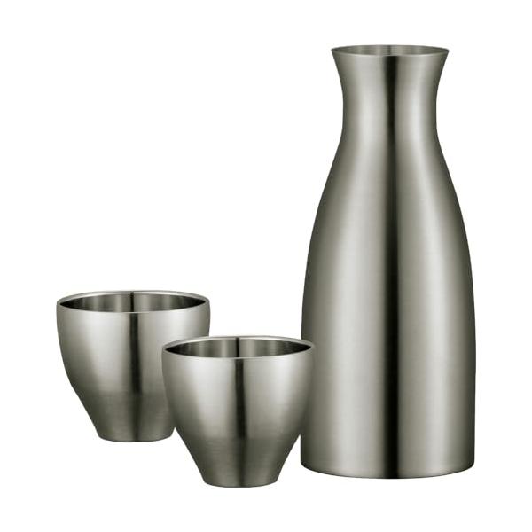 徳利/サイズ(約):幅6.8*奥行6.8*高さ16.1cm・口径 3.4cm・実容量 300ml、猪口/幅5.9*奥行5.9*高さ5.3cm・口径 5.5cm・実容量 80ml本体重量(約):徳利/185g、猪口/40g徳利・猪口/ステンレ...