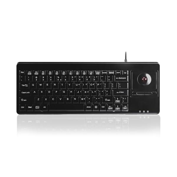 Perixx ペリックス PERIBOARD-514 キーボード トラックボール搭載 有線 １９インチラック対応 英語配列キーボード (USBハブ2個付き)パソコン・周辺機器/キーボード・マウス・入力機器/キーボード