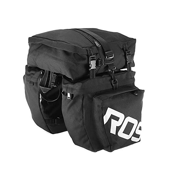 パニアバッグ大容量バッグ 1つのバッグに3個、サイドバッグ2個、トップバッグ1個があり、37Lの荷物を収納でき、日用品、自転車用品、サイクリングアクセサリー、その他の日用品の保管に最適で、長距離旅行のニーズに対応します。 取り外しが簡単、保...