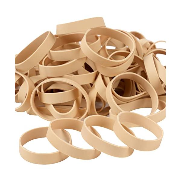 数量: 50個パックの大きなアメ色ゴムバンドが付属します,で長時間使用できます.サイズ: 未延伸の長さ約 90mm、幅12mm.高い伸縮性: このゴムバンドは、伸縮性に優れており、繰り返しのバンディング作業に伴う緊張や怪我を避けるのに役立ち...