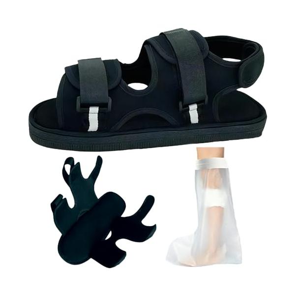 リハビリ歩行をサポート 歩行時の不安を解消するために設計されたギプス用サンダル。安全性の高い滑りにくいソールで転倒を防ぎます。リハビリ中の歩行を優しくサポート。足のつま先部分は広く設計され、圧力を分散して足の負担を軽減。歩行中の不安を取り除...