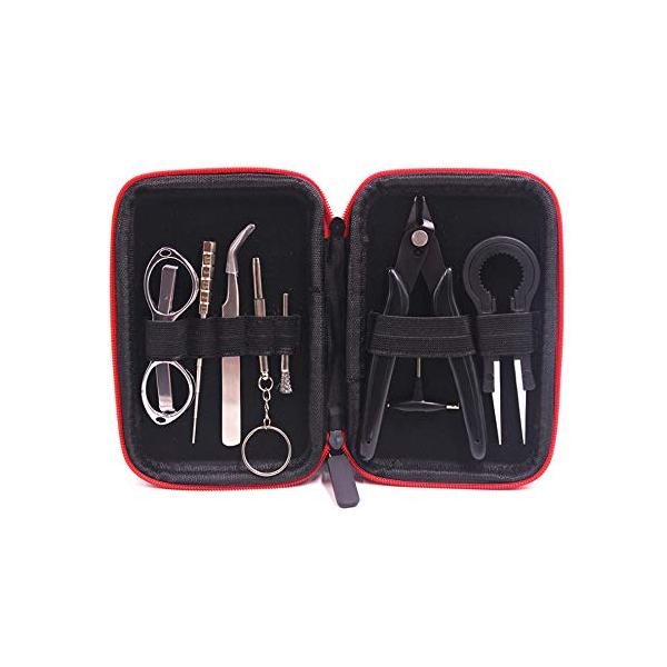 収納バッグサイズ 16*11*3CM  8 in 1セット重さ 190g/DIYツールキットセット セット内容 3in1キーホルダースクリュードライバー*１、ブラック斜めプライヤー*１、折りたたみはさみ*１、セラミックピンセット*１、小さな...