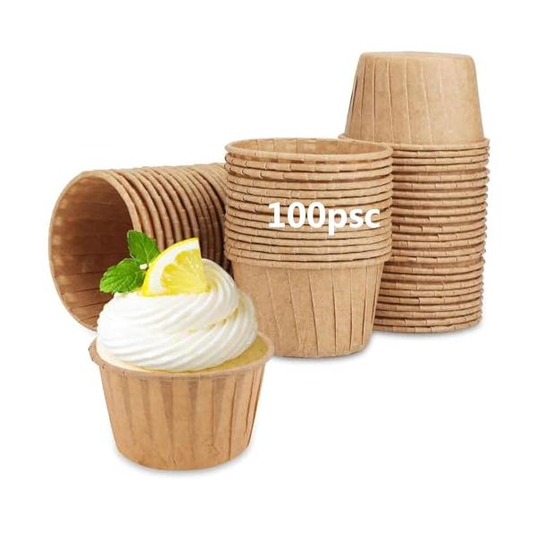 FUZHENTU 耐熱耐油紙材質マフィン カップ 材質:高品質の食品グレードの紙(耐熱温度230度)で作られており、安全で、使い捨てで、環境に優しいです。とても良いクリスマスギフトになります。 本体サイズ:(約)上口直径6.8cm*下口直径...