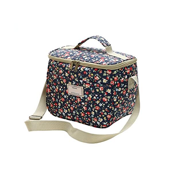 優れた素材-再利用可能なランチバッグは、厚手のPEVA素材*内側には5mmのパールコットン*コーティングされたコットンクロスでパッド入り。保温性に優れ、お手入れも簡単です。保冷・保温効果は3*4時間。6L：8.46*5.51*7.87インチ...