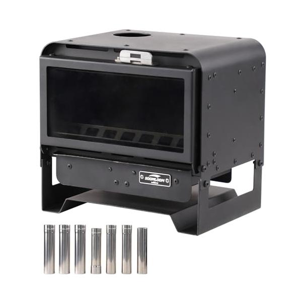 材質:本体は鉄を採用、高温スプレー塗装が施され、頑丈で強度高く、耐熱性に優れ、熱や炎に強くて劣化しにくく、耐久性に優れております。窓は微結晶耐熱ガラスを採用、熱に強く、何時までもきれいに見え、ホコリを残せず、黒くにくく、安全性を確保しつつ、...