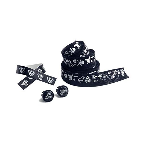 Mike Giant のユニークなグラフィックデザインしっとりとした手触りでグリップ感を向上バーテープ2本セットフィニッシュテープ　2枚エンドプラグ　2個スポーツ＆アウトドア:自転車:自転車パーツ:グリップ・バーテープ