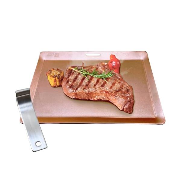 サイズ：B5サイズ(約W257mm×H182mm /厚さ 3mm)素材：純銅サイズ：約W257**H182* /厚さ　3*重量：約1245ｇ付属品：ステンレス製リフター・布製ケース日本製スポーツ＆アウトドア:アウトドア