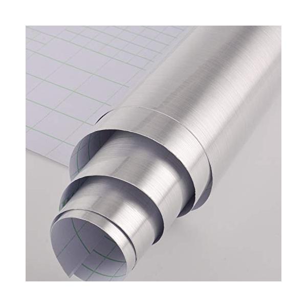 * 高級感、実用性 金属製壁紙ステッカーはシンプルでファッショナブルなステンレスの視覚効果を備えており，キッチン家電や家具を簡単に改修して保護できます，過度の調理ヒュームとキッチンの防水の問題を解決します。* 掃除しやすい メタリック装飾シ...