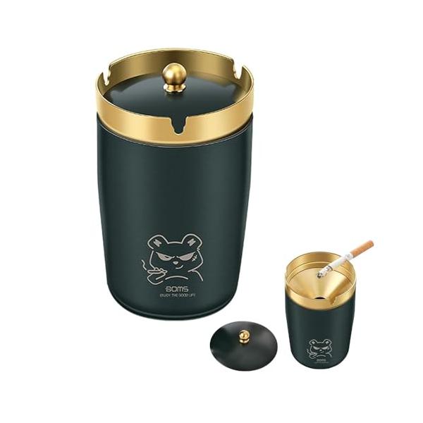 灰皿 灰皿だけでなく、このエレガントなアクセサリーは洗練された装飾として倍増し、人生で素晴らしいものを高く評価する友人や同僚に贈り物に最適です。 サイズ 上直径7.5cm・下直径7.5cm・高さ11.5cm 。 高品質素材 ステンレス鋼で作...