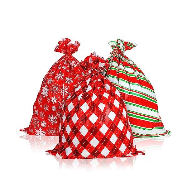 セット内容 ：ビニール袋ｘ3 ※サイズは写真参考 、ペーパーカードｘ6枚、紐ｘ6本。高品質 ：クリスマスエレメントを利用して、とてもお洒落で上品なギフトバッグです。 上質な仕上がりの素材で作られており、耐久性と繊細さがあります。多機能 ：ク...