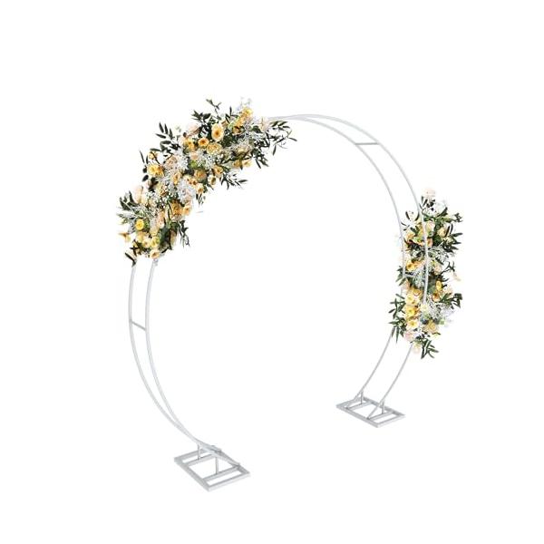 土台付き・屋内外にも設置しやすい ベース 土台 付きのガーデンアーチで、アーチ単体で地面に置いても、煉瓦などで地面に固定することもできます。土のない地面 室内など にも設置しやすいです 頑丈で安定性抜群 アイアンアーチ本体は、φ2cmの太い...