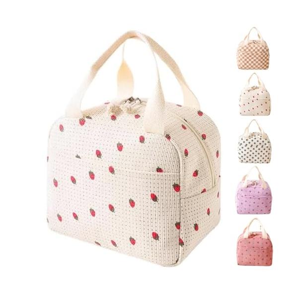 保温・保冷機能付き  アルミ素材の裏地で温度をキープ。保温・保冷ともに約3*4時間対応。 たっぷり入る大容量  お弁当箱、ドリンク、お菓子、果物などをしっかり収納。2人分もOK  丈夫で長持ち  摩耗に強い生地を使用。繰り返し使っても破れに...