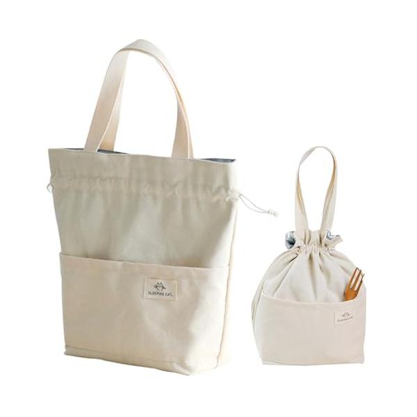 巾着袋・使用便利 開口部が大きく、巾着型のデザインで、両側のロープを軽く引っ張るとしっかりと結べます。シンプルなデザインで、どんな洋服にも合わせ、日常使いにもとてもぴったり合っています。 弁当袋・保冷保温 弁当袋の内部は断熱アルミ材を採用し...