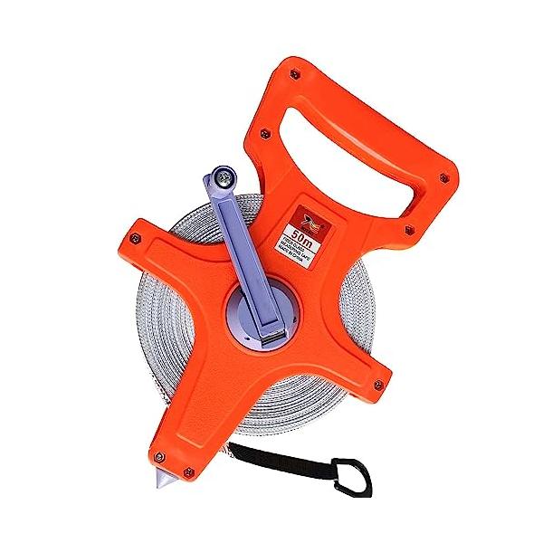 商品概要 陸上競技などグラウンド競技での測定や鉄道、土木関係の測量に適したテープメジャーです。小型軽量タイプで持ち運びに便利です。土地計量、建築工事、野球、サッカー、運動会など幅広いシーンで使用されています。 素材 フレーム：ABS、テープ...