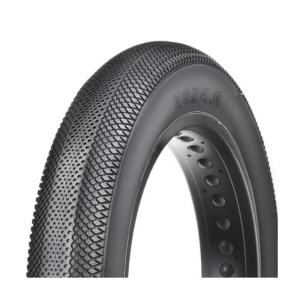 電動アシスト自転車のファットタイヤサイズ：26*4.0インチ。 耐荷重:120kg。 最大膨張時20P.S.I。ハニカムセンタートレッドは、最小限の転がり抵抗と信じられないほどのグリップを提供します。そして、わずかに大きなダイヤモンド型のサ...