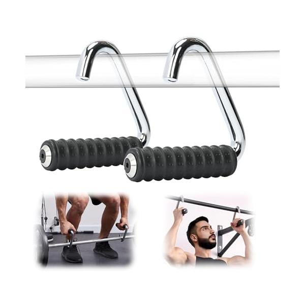 幅広いフィットネス器具に対応 筋トレグリップはユニバーサルC型カーブフックで設計されており、標準的な懸垂に適しているだけでなく、ハードプルやバーベルローイングなど、様々なフィットネスエクササイズにも簡単に対応できます。これにより、総合的なフ...