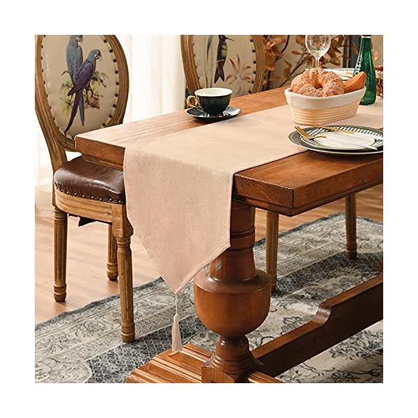 「基本情報」素材：100%ポリエステル 。 表面撥水加工 サイズ：約180x35cm。滑らかな生地で、肌の接触も快適です。「テーブル装飾」明るい色はテーブルを飾り、生活に彩りを与えます。「テーブル保護」テーブルランナーは防水ができます。万が...