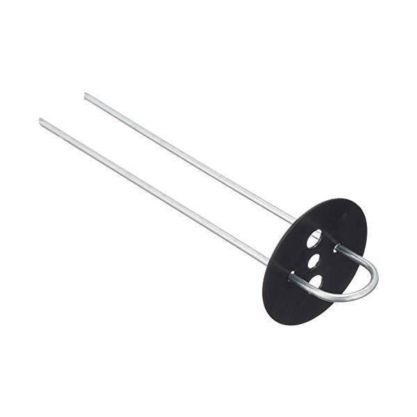 防草シート、不織布、マルチ、その他シート、ネット類の止め杭に最適。U字型のピンを黒丸の穴に差し込みご使用下さい。材質 ピン:スチール製 シルバー色 黒丸:ポリエチレン製 黒色ワイヤー部:長さ20cm*幅3cmDIY・工具・ガーデン:ガーデン...