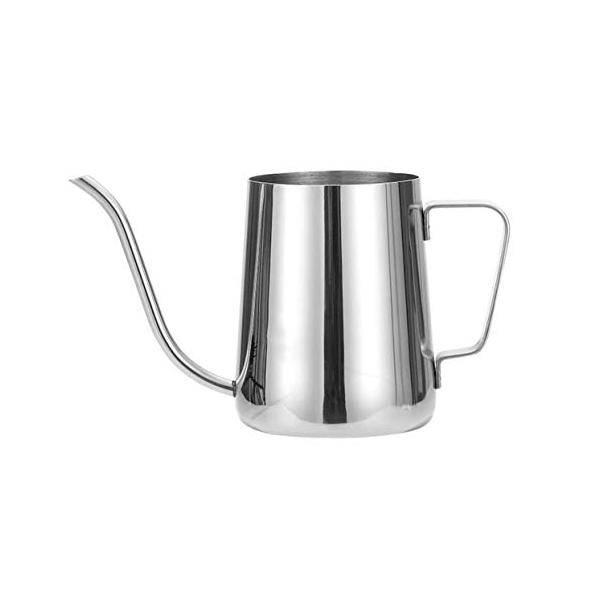 容量:350ml 材質:304ステンレス鋼サイズ：口径7*高8.5cm[細長い注ぎ口］注ぎ口は細いのでお湯の速度が安定です。自由な注ぎ角度なので美味しいコーヒーが淹れられます。[楽々操作]グリップが握りやすく、本体を軽く傾けるだけで、狙った...