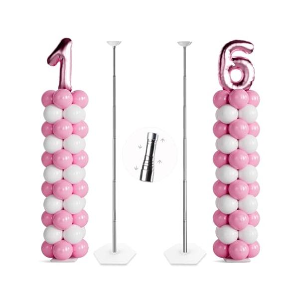 便利: 他のバルーンスタンドとは異なり、当社の伸縮式バルーンスタンドは、複数の短いチューブを1つずつ接続する必要はありません。 伸縮式コラムを引き出して使用後に押し戻すだけで簡単にできます。調整可能: 伸縮チューブは1.5フィートから7フィ...
