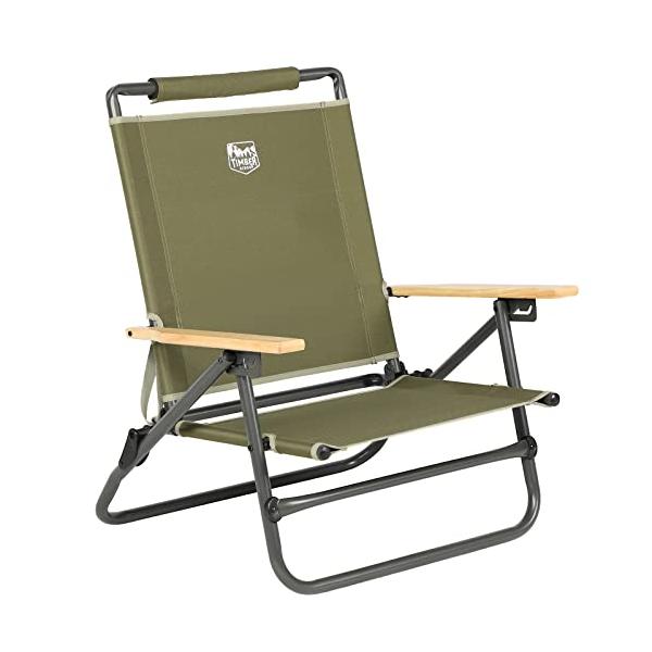 色：グリーン* アウトドアチェアの素材 (1)、フレーム素材は頑丈なスチールで、高耐荷重150kgまでサポートします 　 (2)、座面素材：ポリエステル; (3)、肘掛部分：高級感と自然感が溢れる木素材* 心を込めた仕様 (1)、3段階リク...
