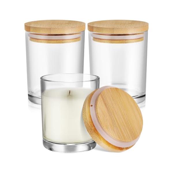 十分な量：各セットには複数のガラスキャンドルジャーが含まれており、使用に十分なため、キャンドル作り愛好家にとって実用的な選択肢となります蓋付きデザイン：キャンドルジャーには蓋が付いており、キャンドルを破片から効果的に保護し、キャンドルを清潔...