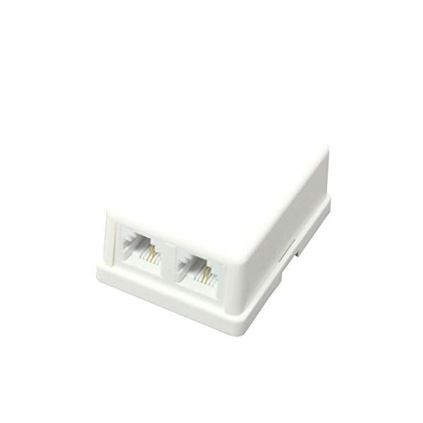 カラー:ホワイト仕様:ネジ接続タイプサイズ:58*42*24mm付属品:取り付けネジ1本、取り付け両面テープ1枚RoHS指定対応/ゴミの少ないエコ簡易パッケージ家電＆カメラ:電話機・FAX:電話機・FAX用アクセサリ:モジュラケーブル